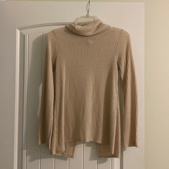 Sweaters | Open Back Turtle Neck Small Tan | Poshmark